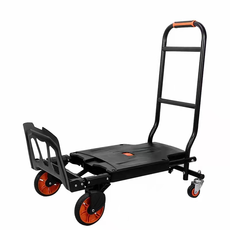 folding four wheel heavy duty steel hand trolley - Buy steel hand ...