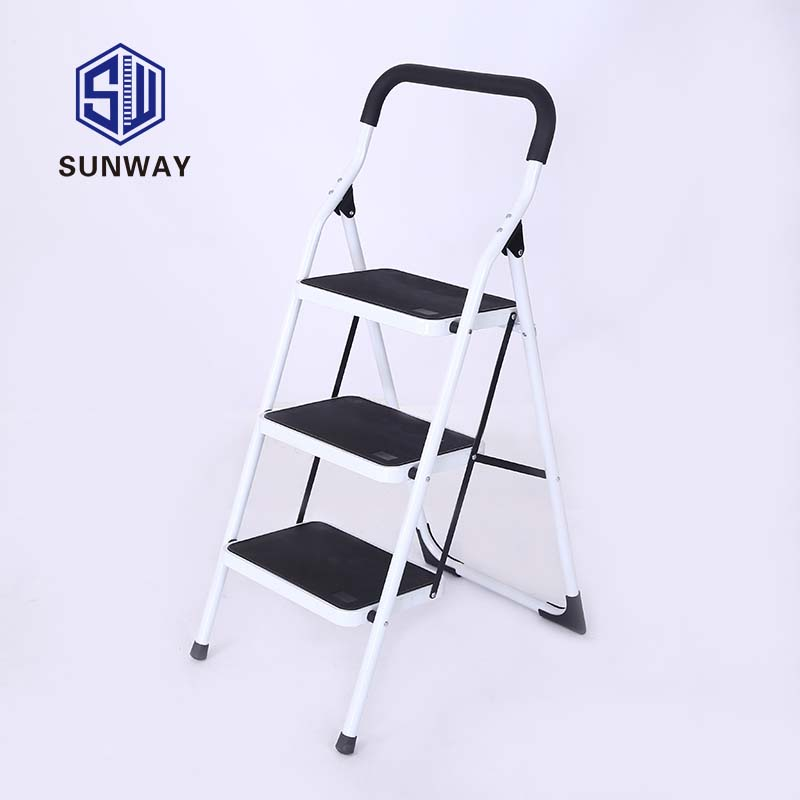 mid handrail steel 3 steps ladder 3 steps Iron ladder