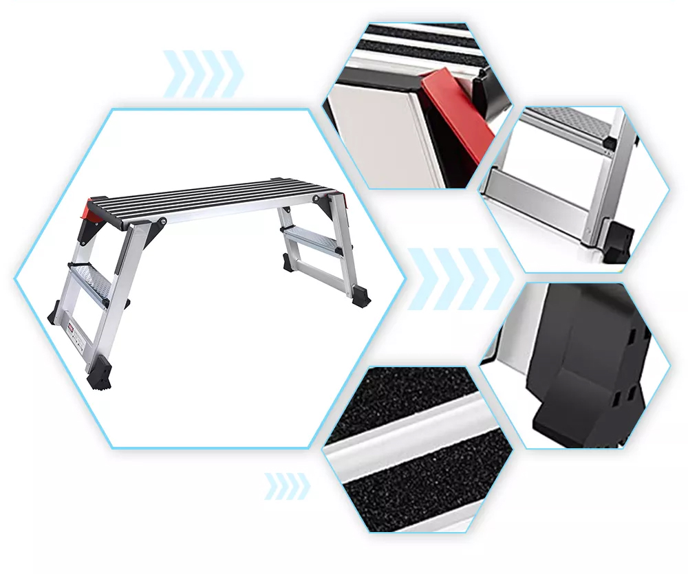 aluminum work platform step stool folding portable work bench with non ...